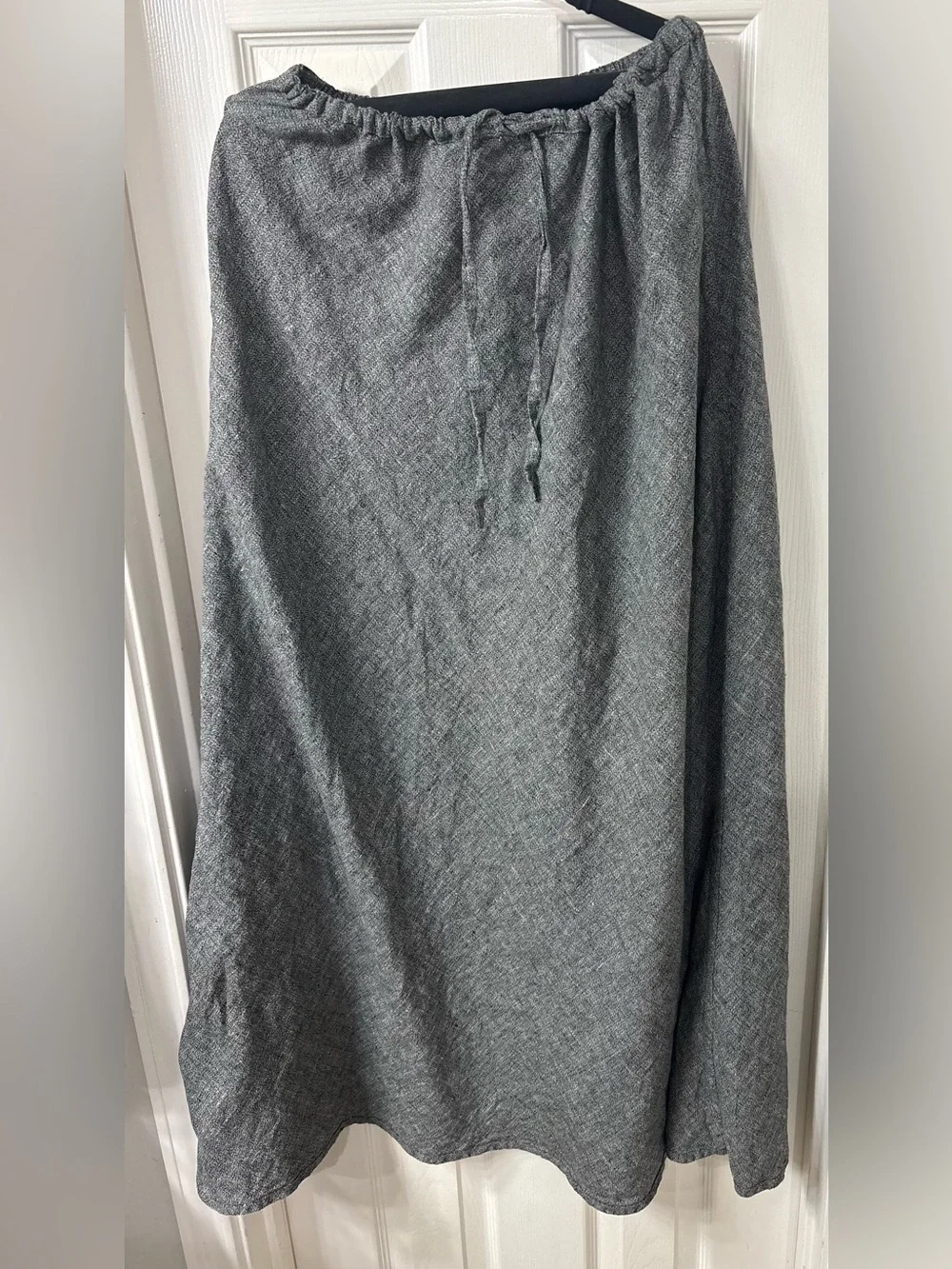 Flax | Skirts | Flax Gray Linen Maxi Skirt W Draw String Waistsz Large ...